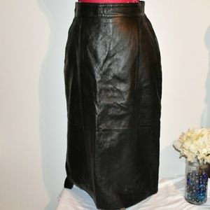 Skirts | Vintage High Waist Genuine Leather Skirt | Poshmark